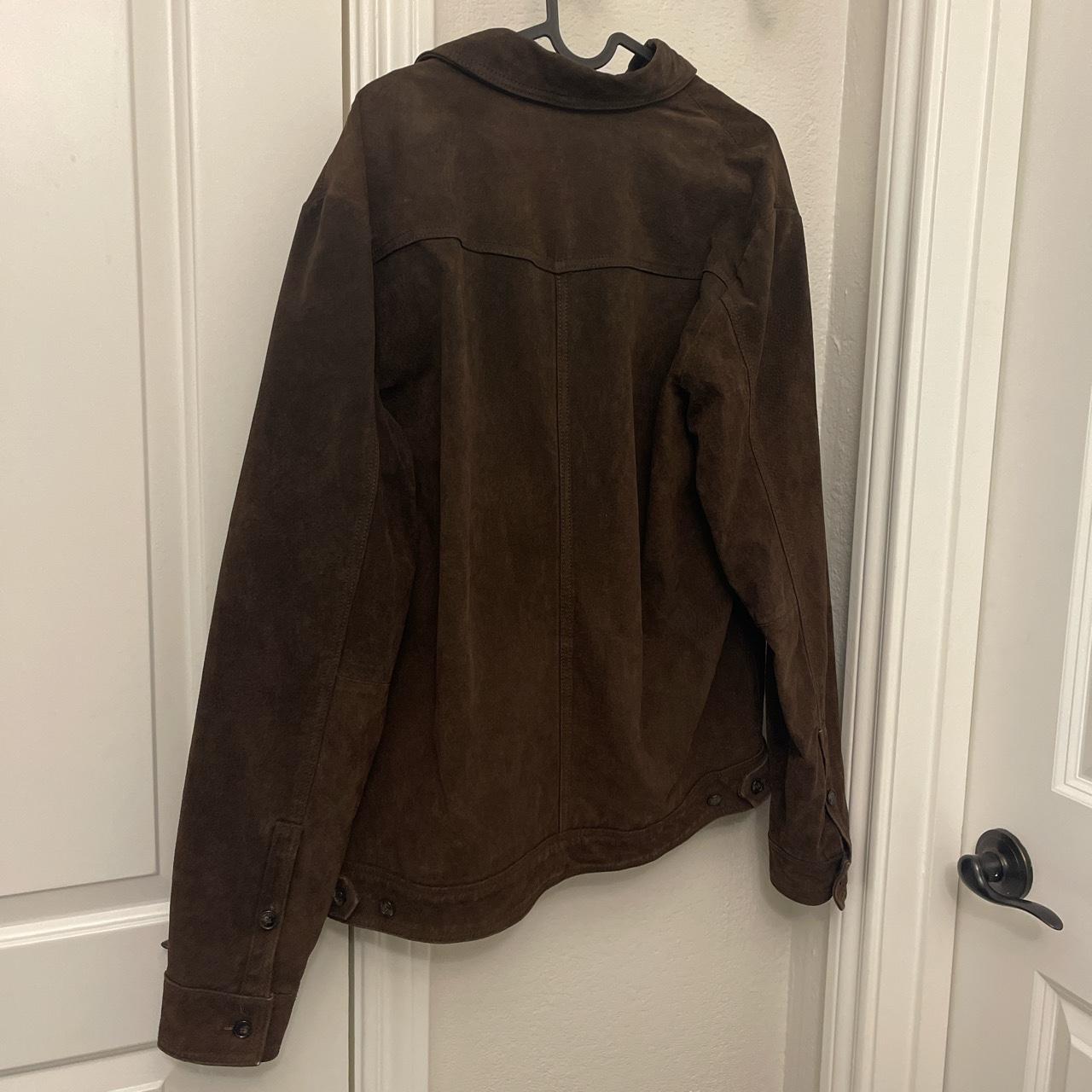 100% Genuine leather jacket barely used in great... - Depop