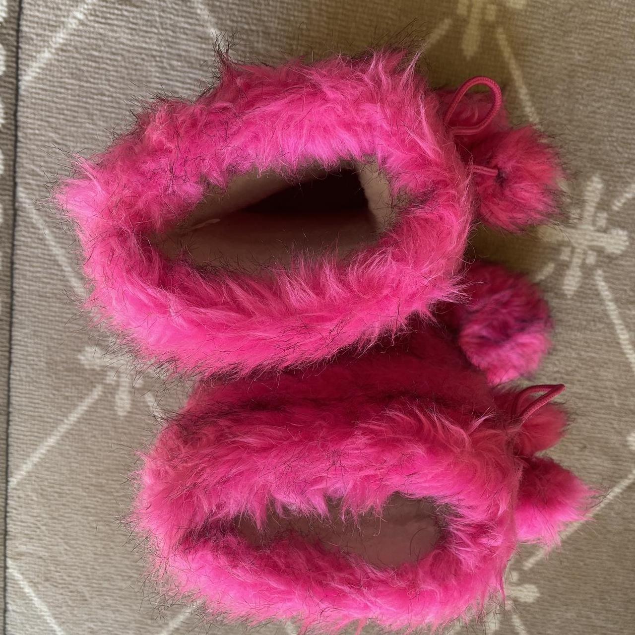Pink Fur Moon Rave Boots Deadstock vintage pink fur... - Depop
