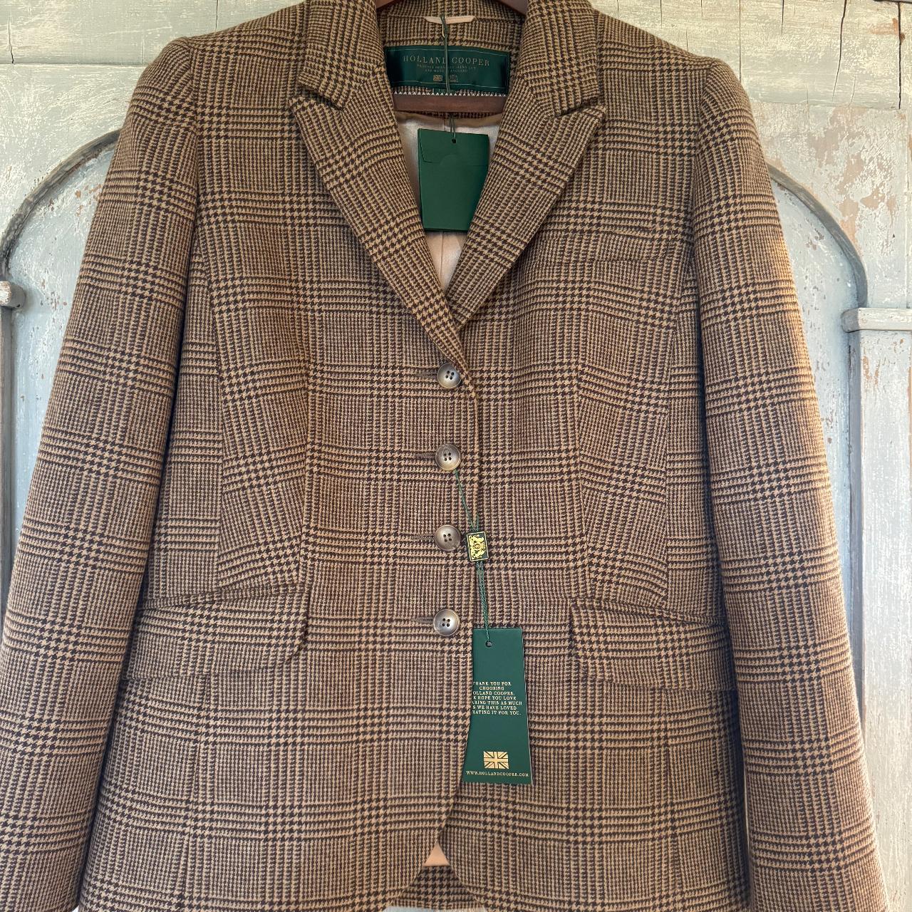 Holland Cooper Single Breasted Blazer in Brown... - Depop