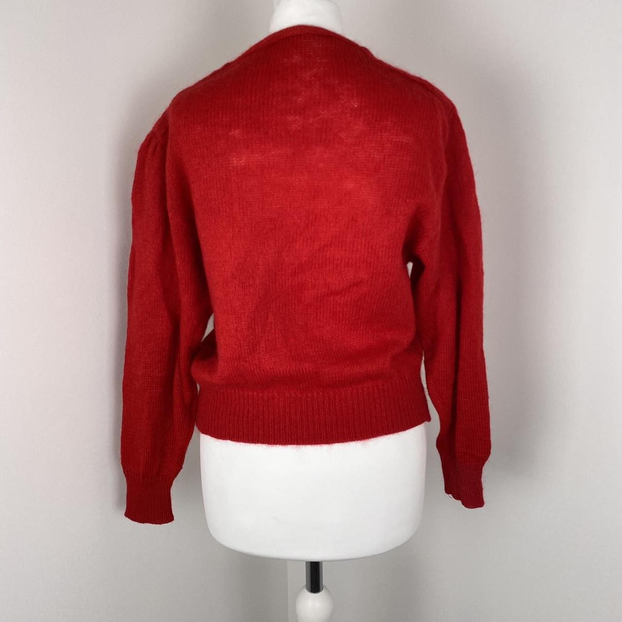 vintage bright red button cardigan sweater these... - Depop