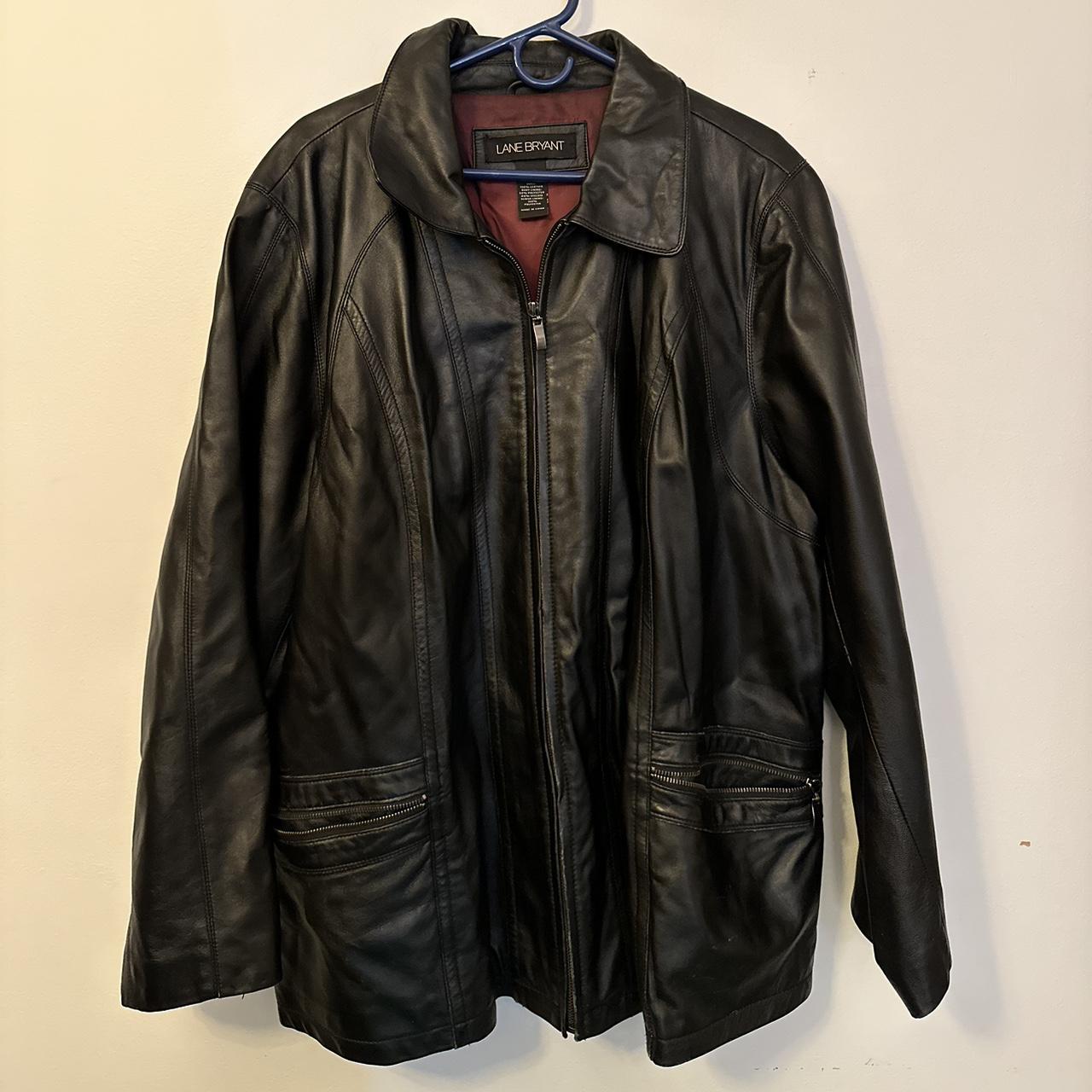 the perfect thick long leather jacket!!!!... - Depop