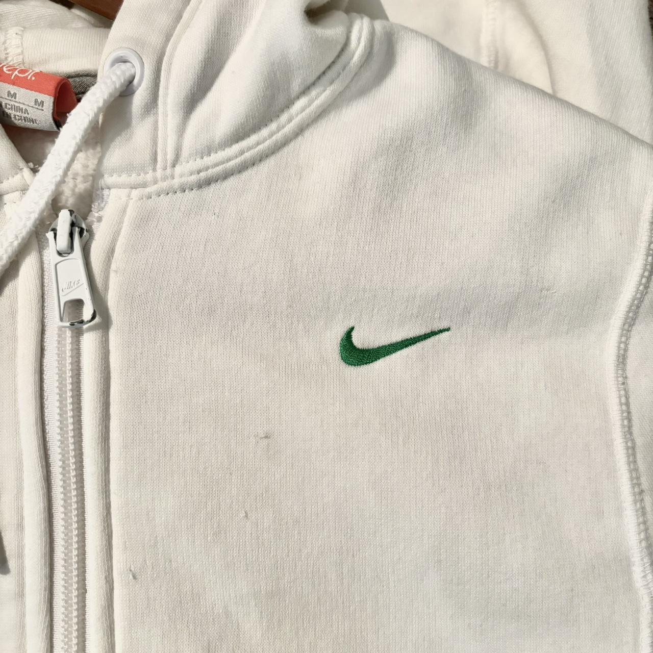 Woman’s vintage Nike zip up with green logo, small... - Depop