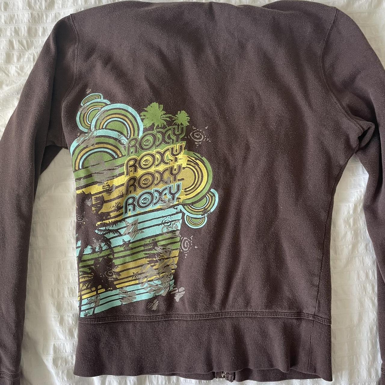 2000s Roxy Hooded Zip Up 💚 Size is children’s... - Depop