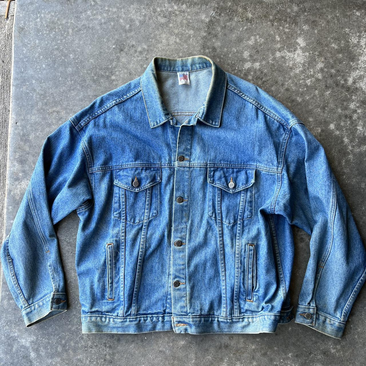 vintage corvette jean jacket RARE made in USA SIZE... - Depop