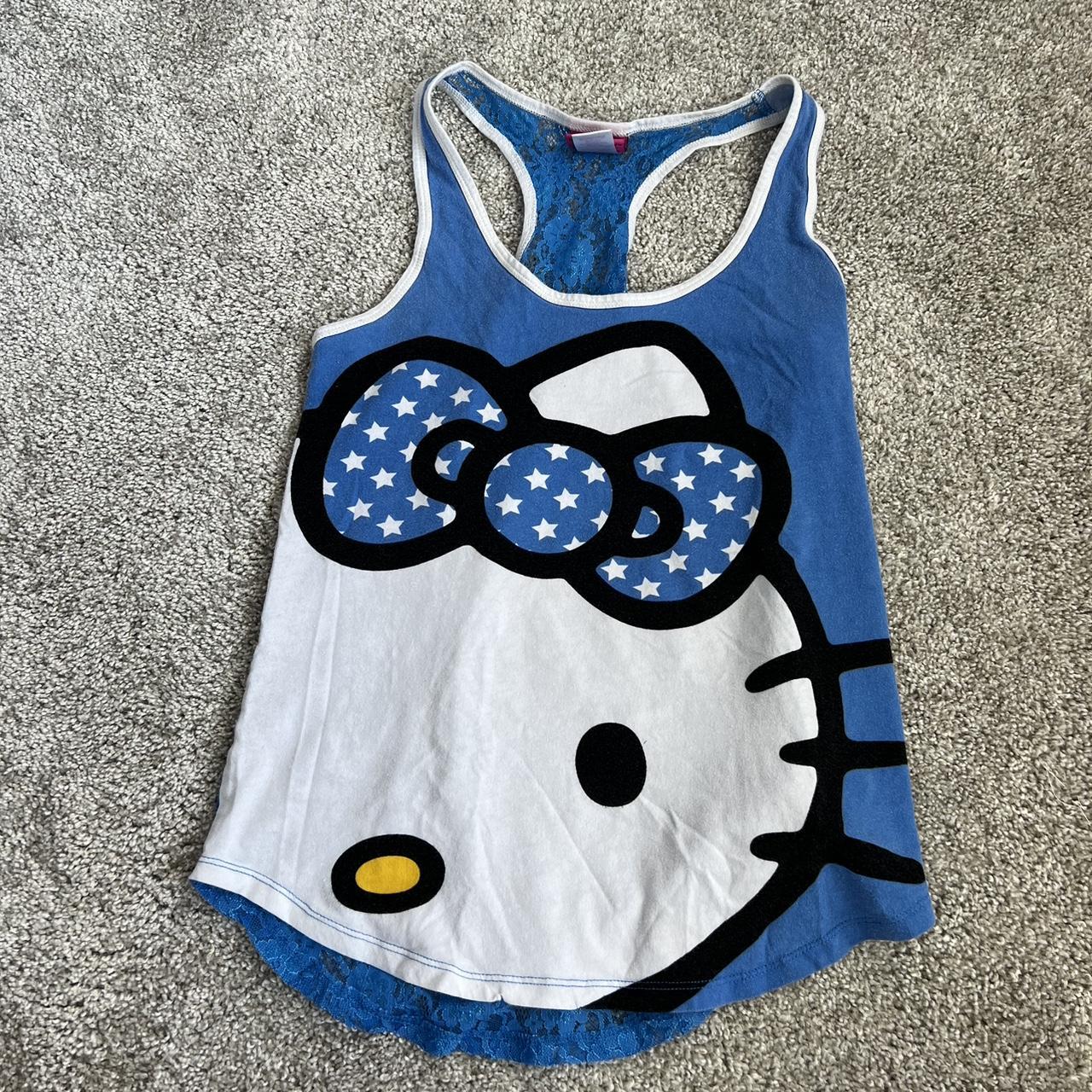 vintage y2k hello kitty tank no flaws omg the lace... - Depop