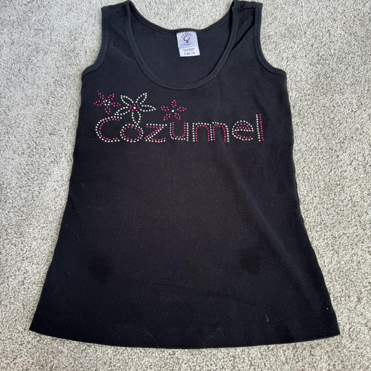 Y2k rhinestone Cozumel top Size small about my... - Depop