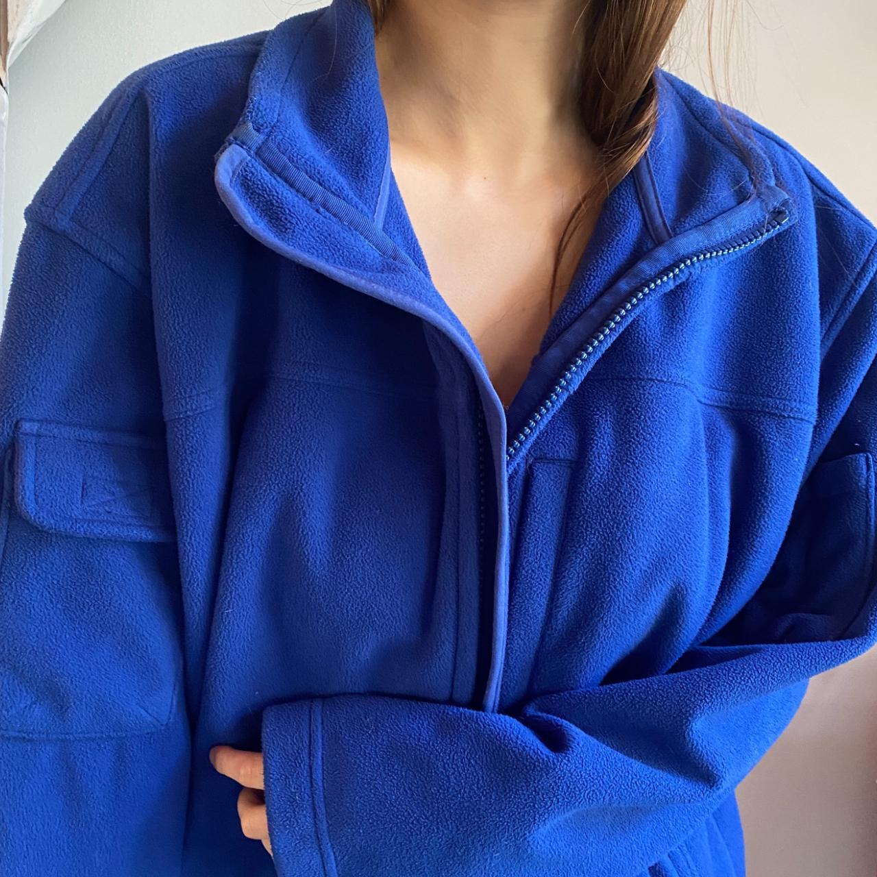 COBALT BLUE FLEECE ZIP UP FROM DULUTH TRADING & CO.... - Depop