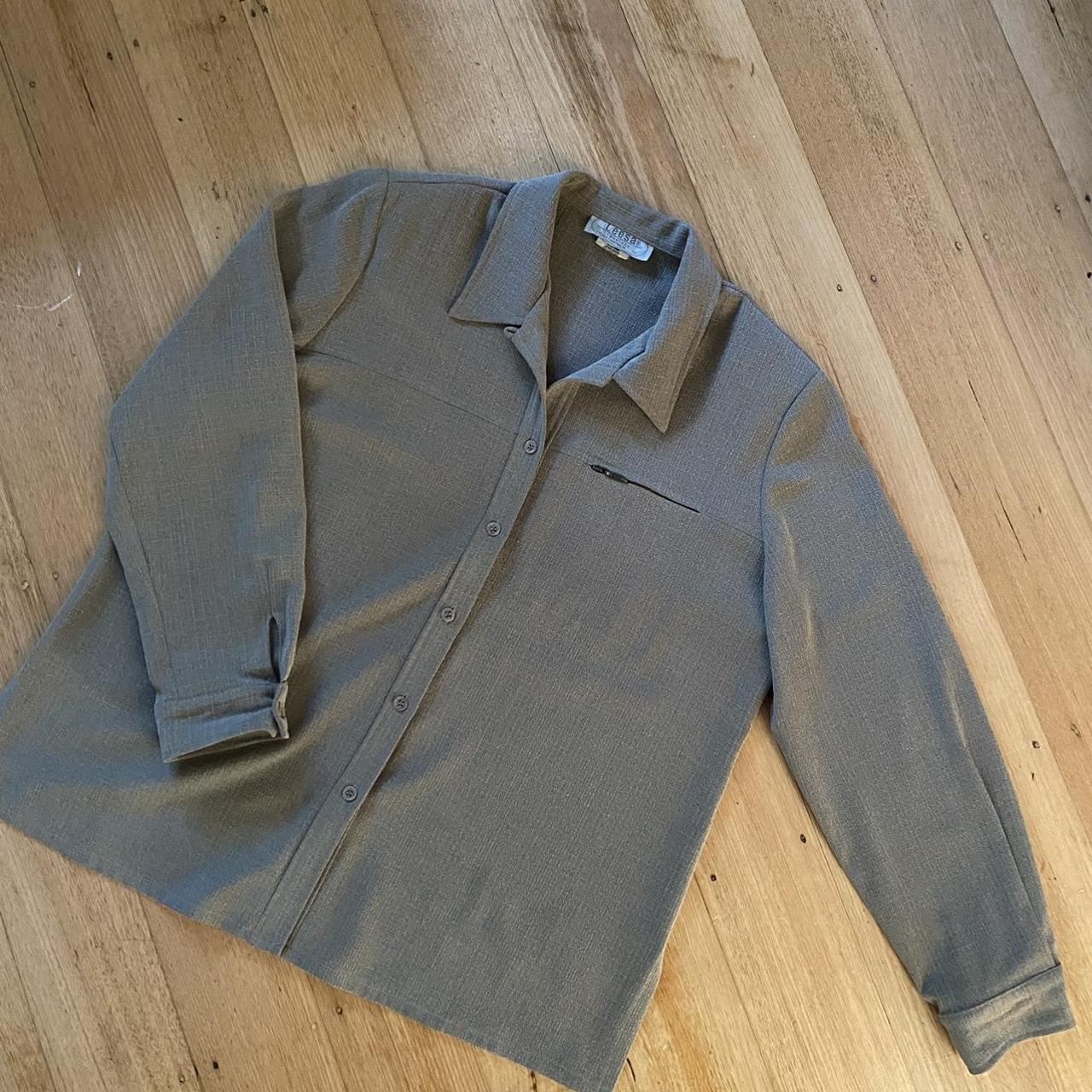 Vintage button up shirt Nice earthy tone, textured... - Depop