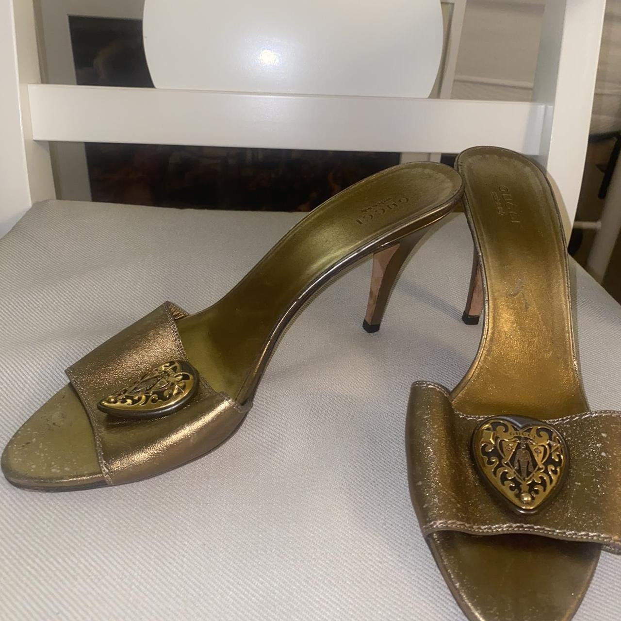 Absolutely stunning vintage gold Gucci mules. They... - Depop