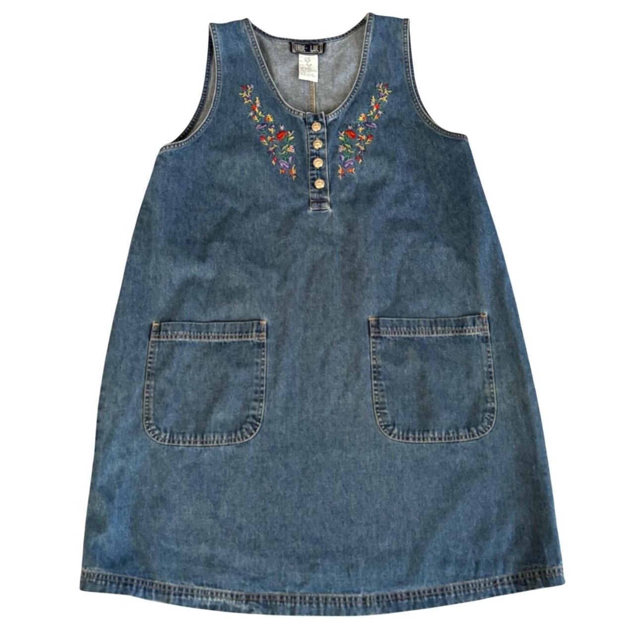 Vintage Denim Cottage Core Jumper Modest Flower... | Depop