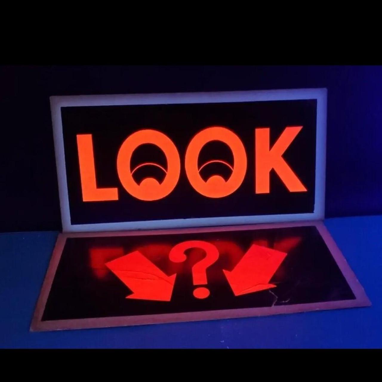 Vintage 60s Neon "?LOOK?" Signs #psychedelic... - Depop