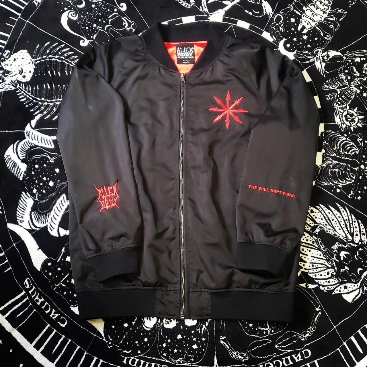 Raw Vision Alien Body Embroidered Bomber Jacket... | Depop