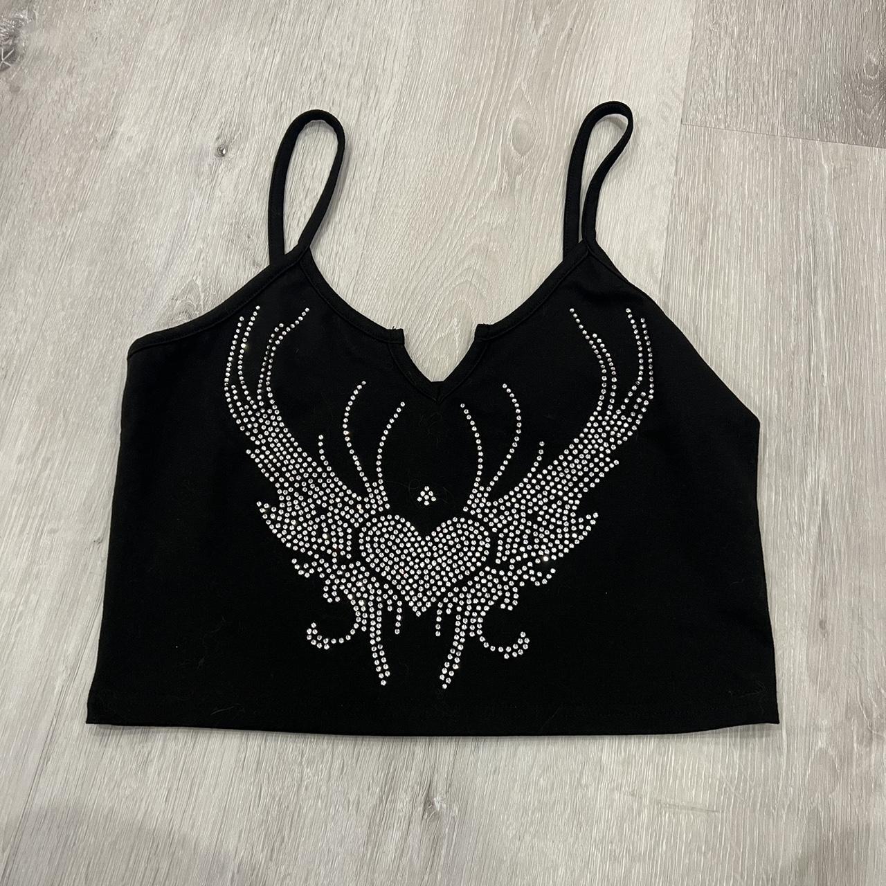 Amazon bling graphic y2k rhinestone shirt #amazon... - Depop