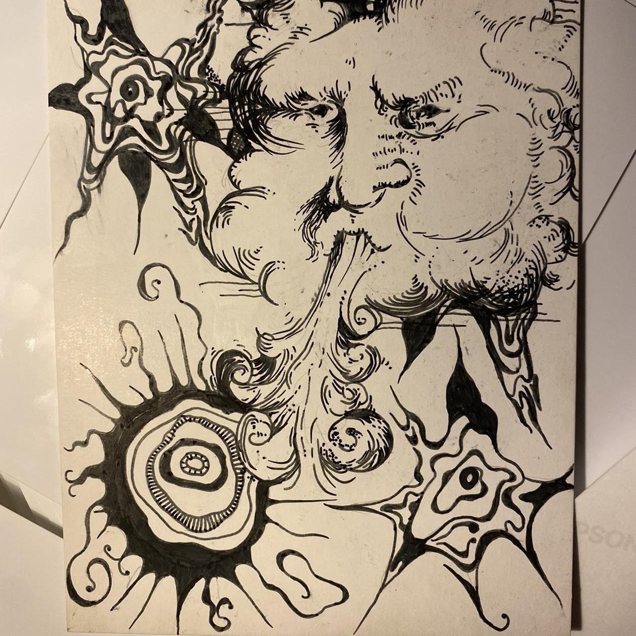 A5 Witchy Fine Line Drawing Poster Drawn on a firm... - Depop