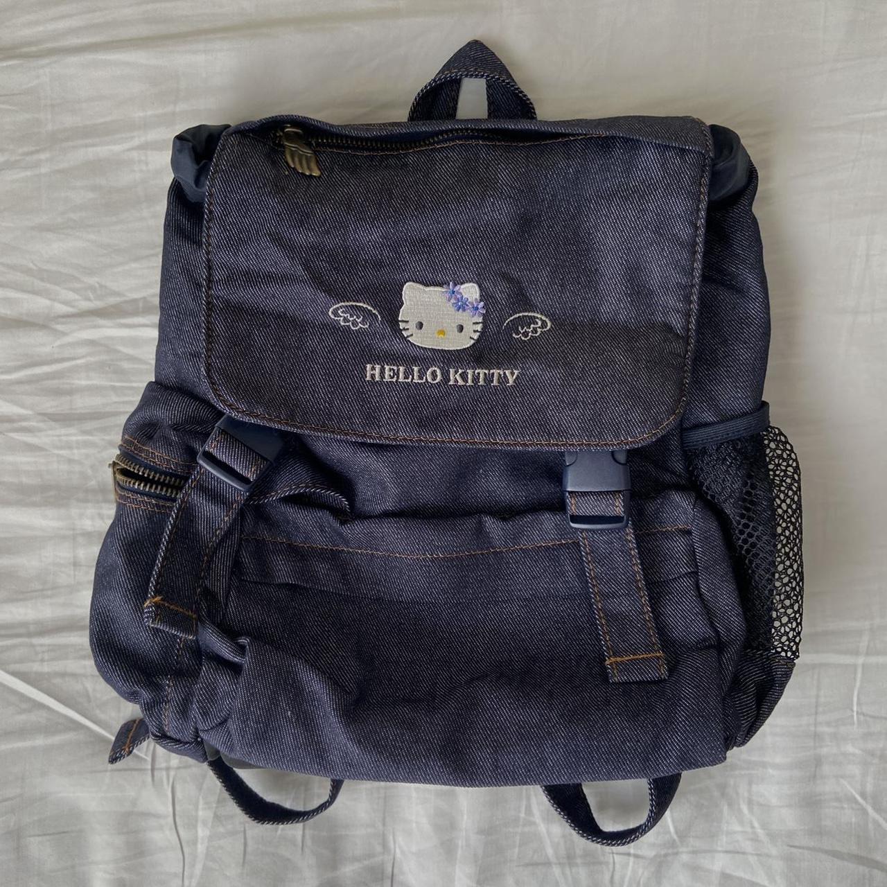 Hello kitty backpack- Sanrio navy blue hello kitty... - Depop