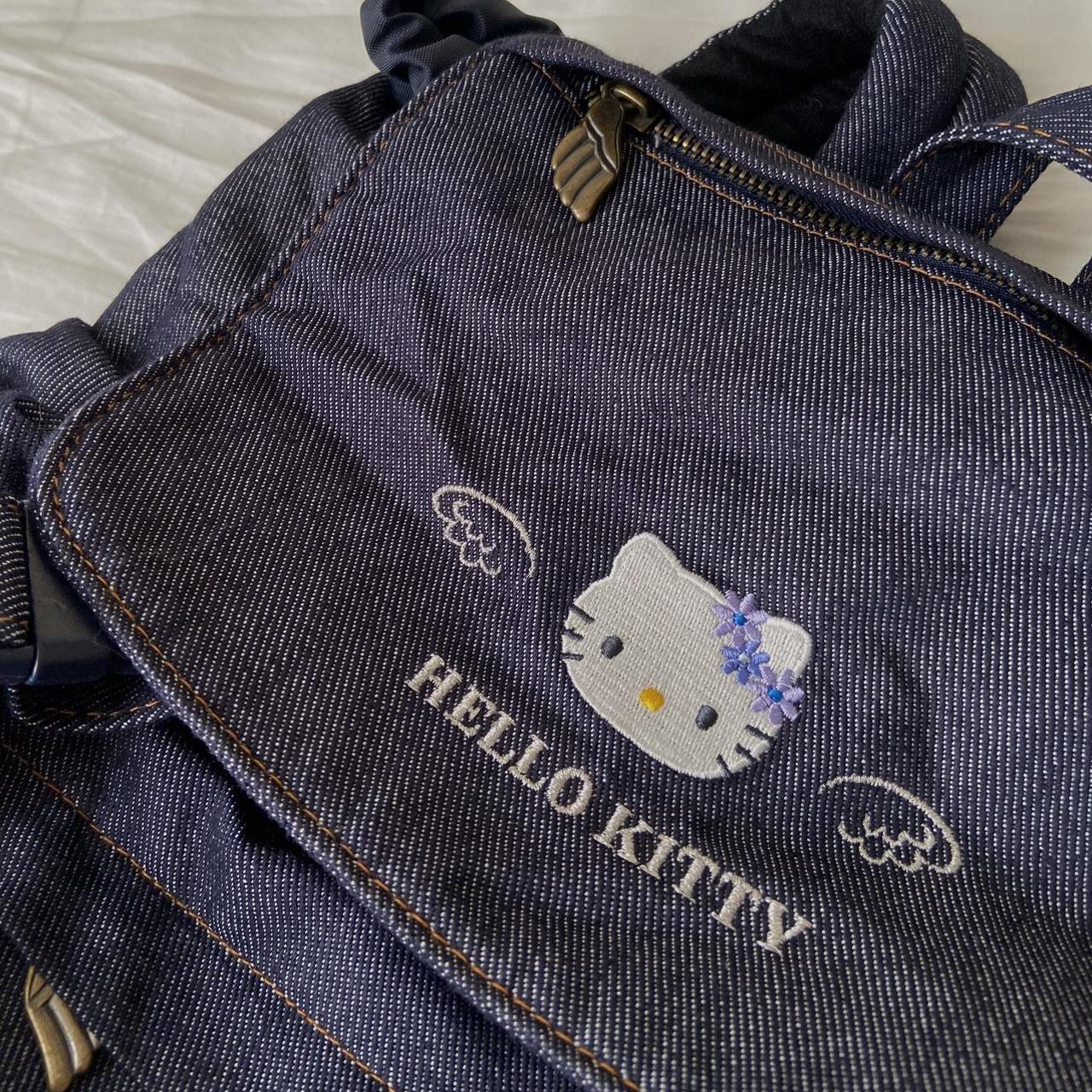 Hello kitty backpack- Sanrio navy blue hello kitty... - Depop