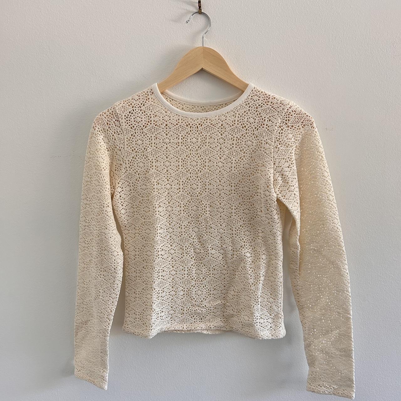 Soooo cute lacey sand cream colored top! #lacetop... | Depop