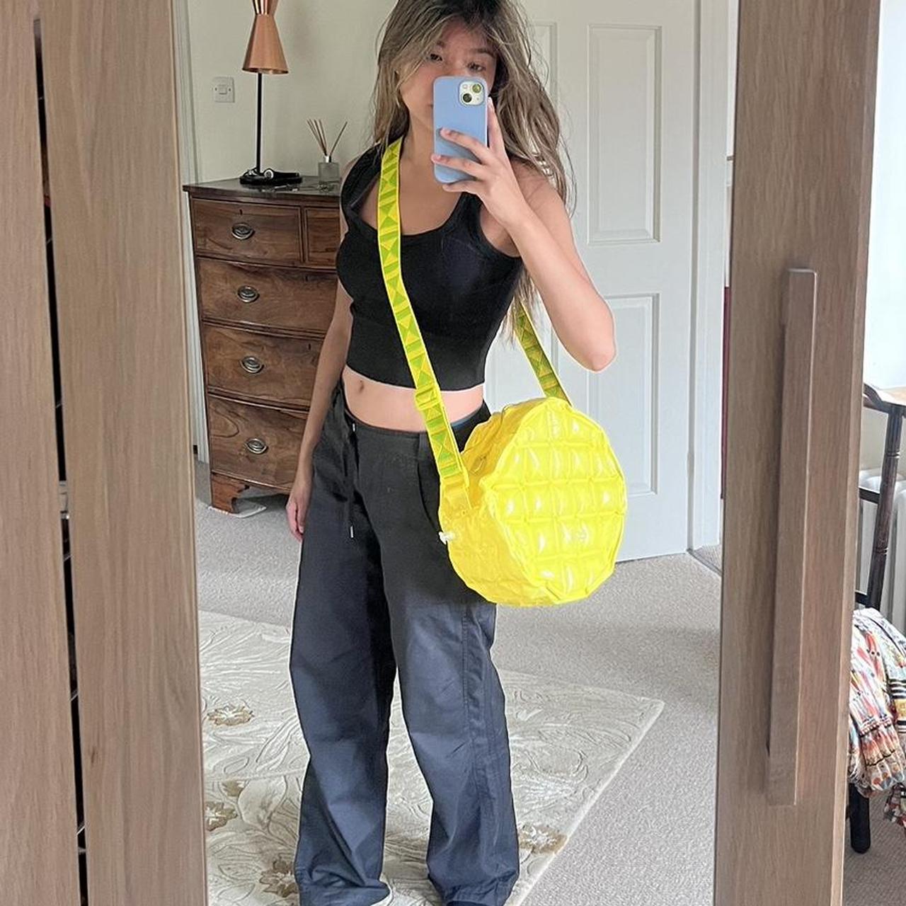 Rare inflatable bag by Inflatadecor. Bright yellow... - Depop