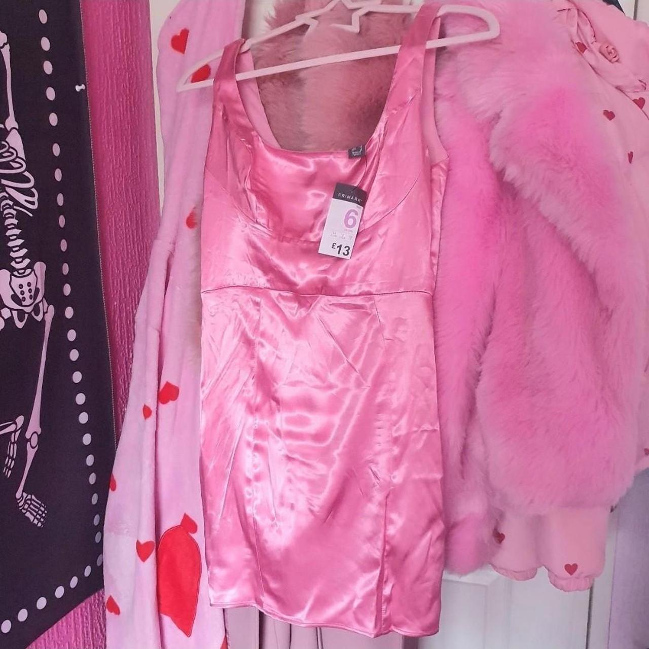 Pink satin silk dress from Primark , very gorgeous... - Depop