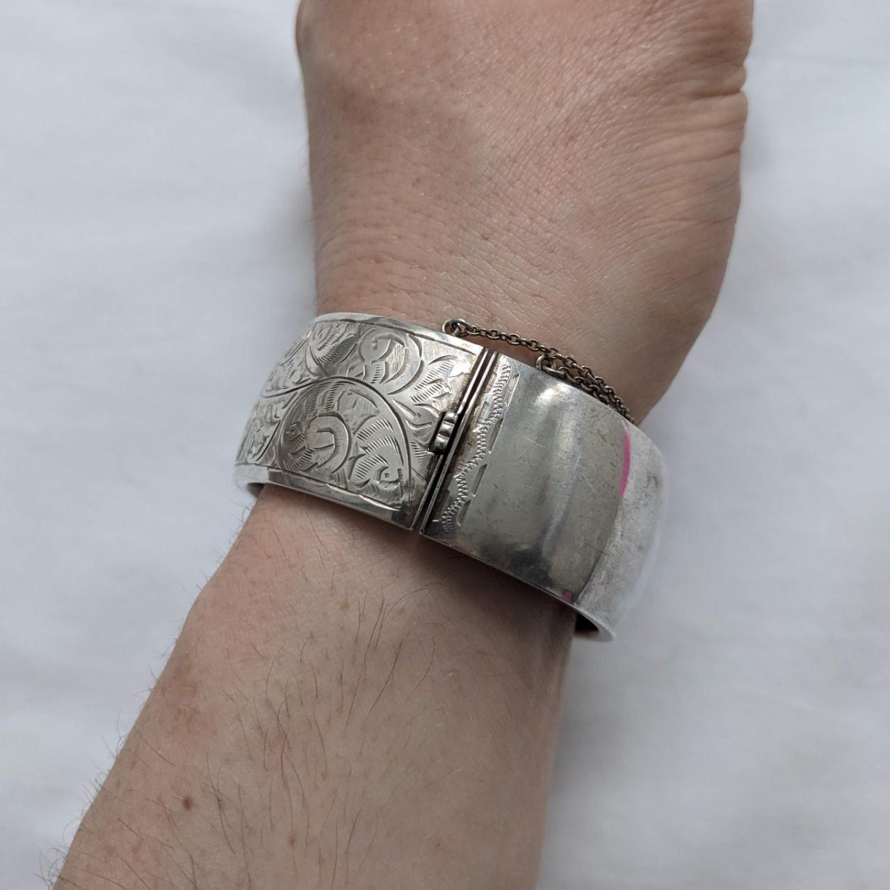 Lovely heavy vintage 40's sterling silver bangle... - Depop