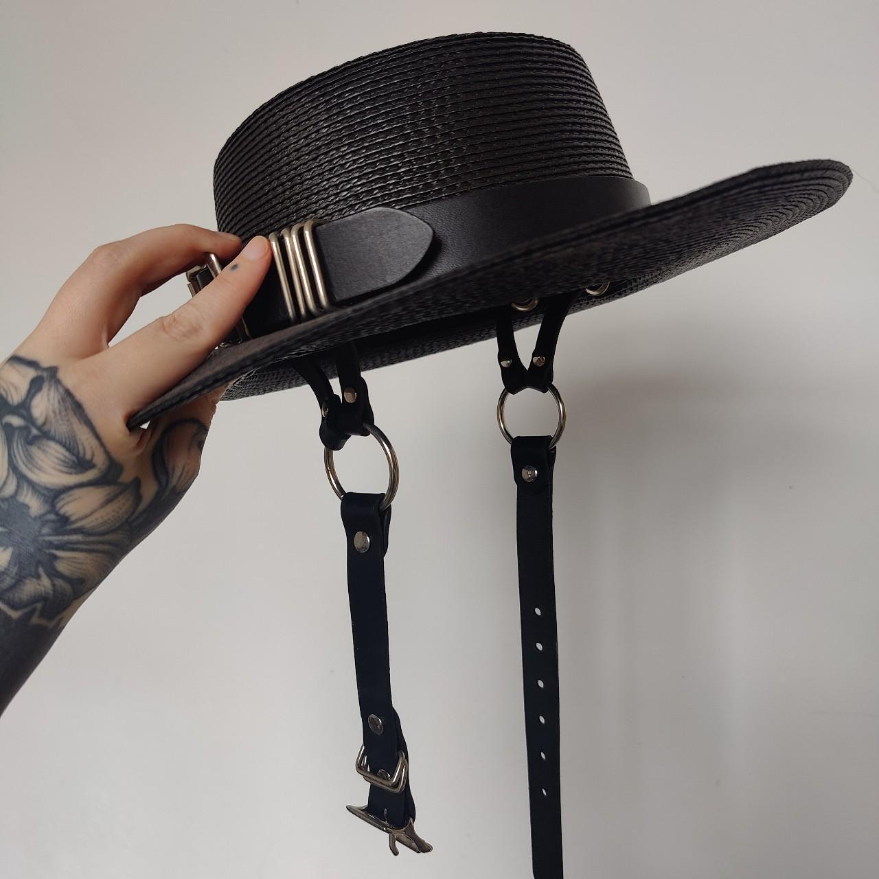Apatico Lydia hat with leather buckle... - Depop