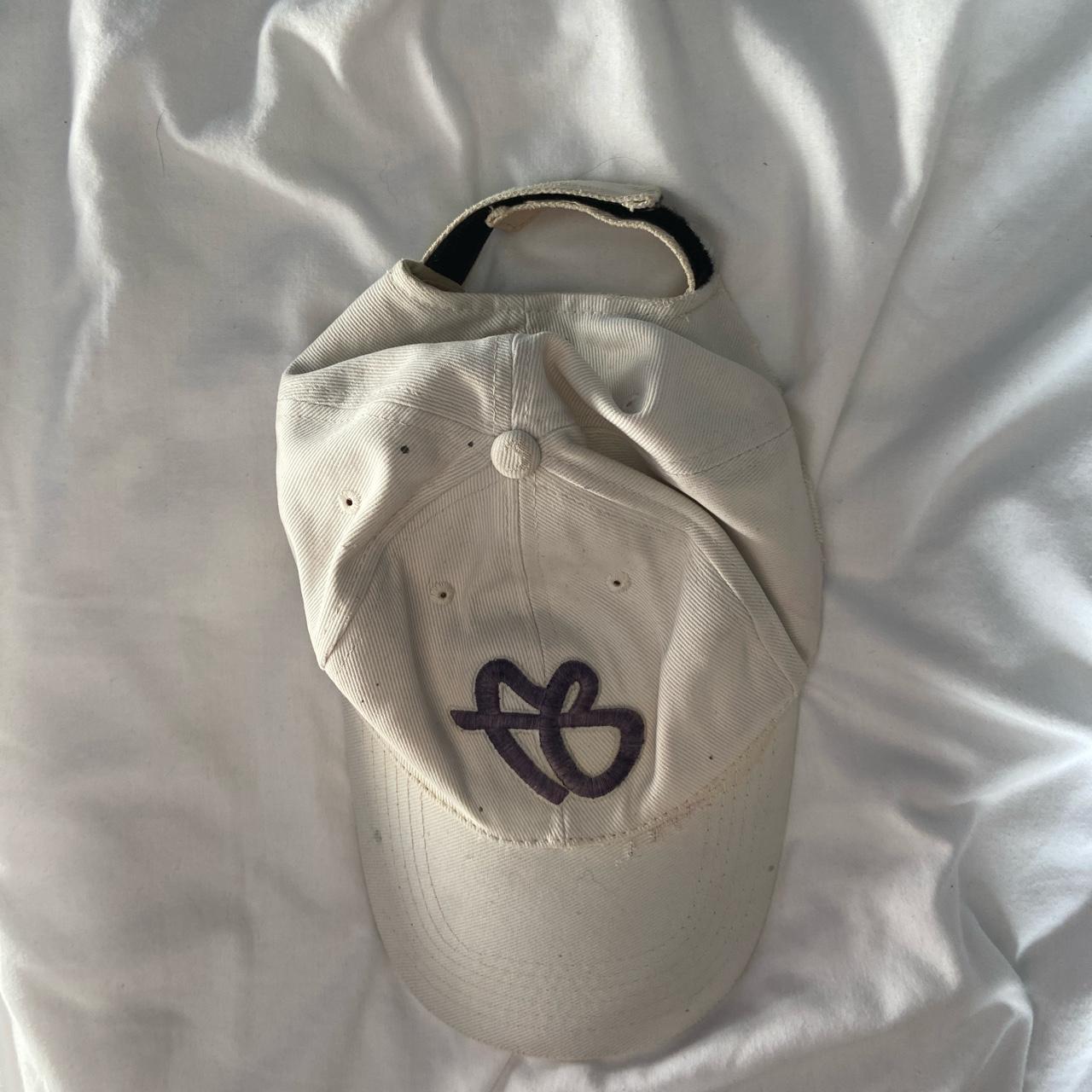 Vintage white fubu hat. Quite a lot of marks and... - Depop