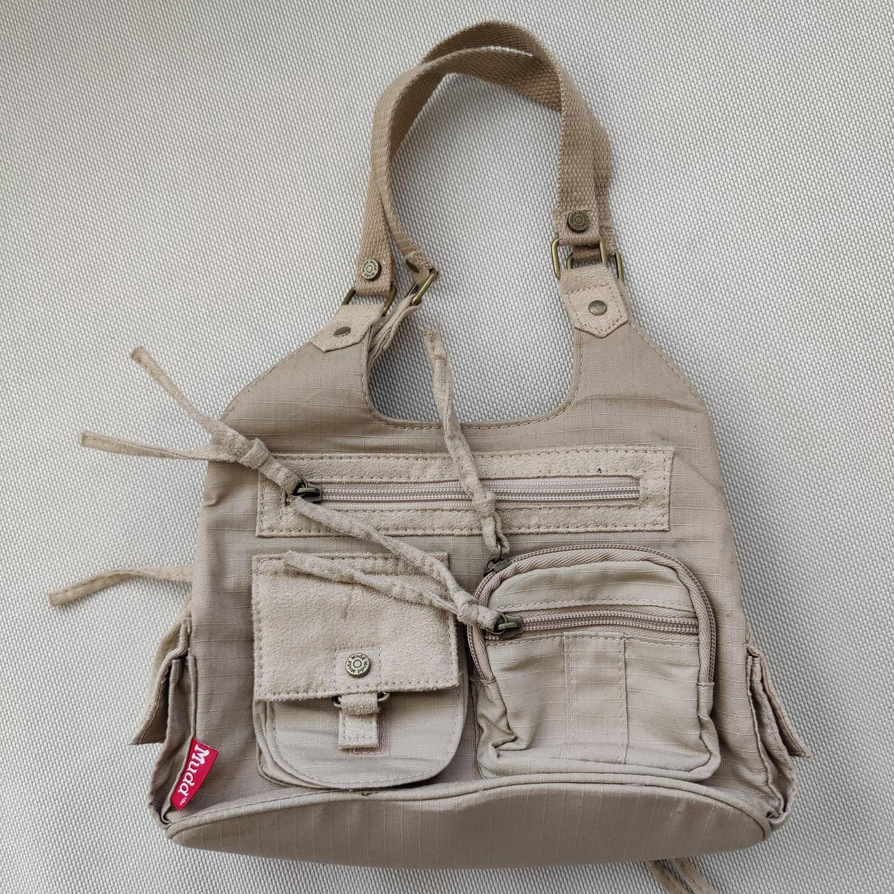 Vtg Mudd Purse Khaki mini bag with plenty of... | Depop