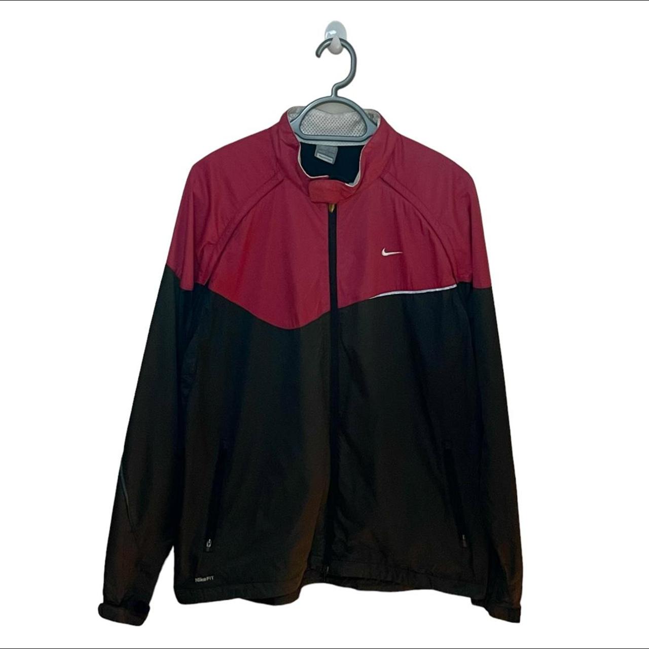 Vintage Nike 2 way Coat/Gilet Nike pink and black... - Depop