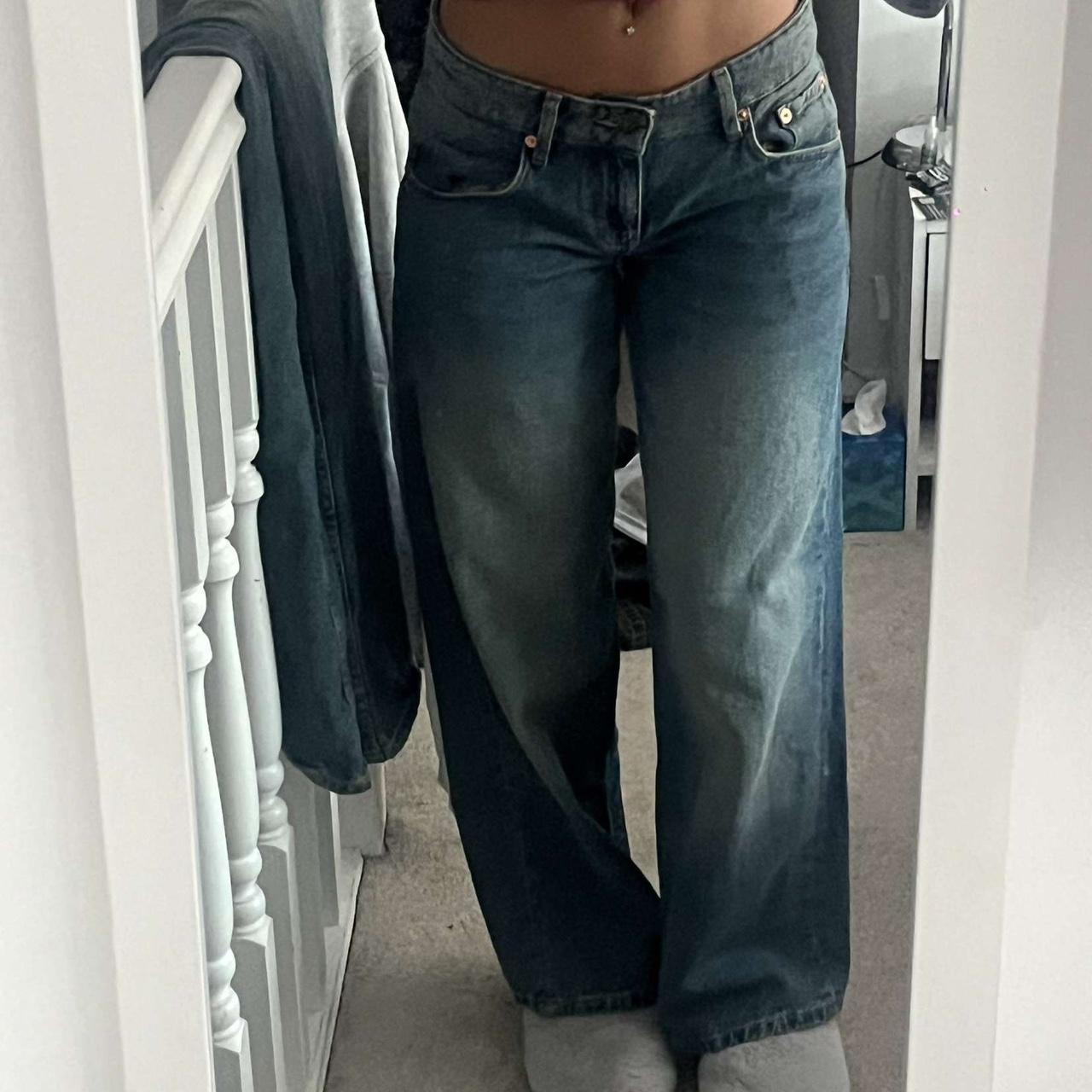 Motel Rocks low rise parallel vintage jeans blue... - Depop