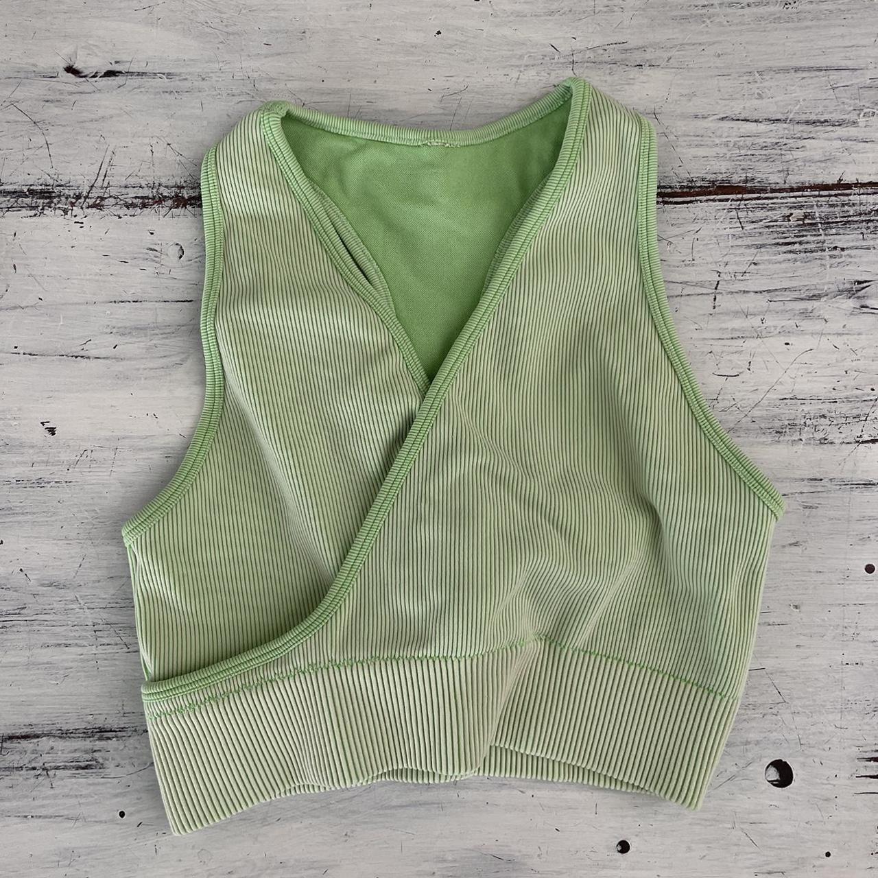 fabletics green sports bra #gym #sportsbra... - Depop
