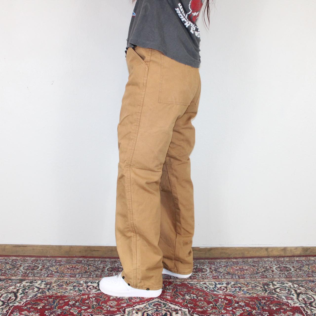 Vintage Tan Thermal Carpenter Pants Relaxed... - Depop