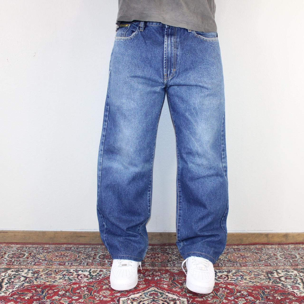 Vintage Denim Mecca Pants Relaxed fit Size... - Depop