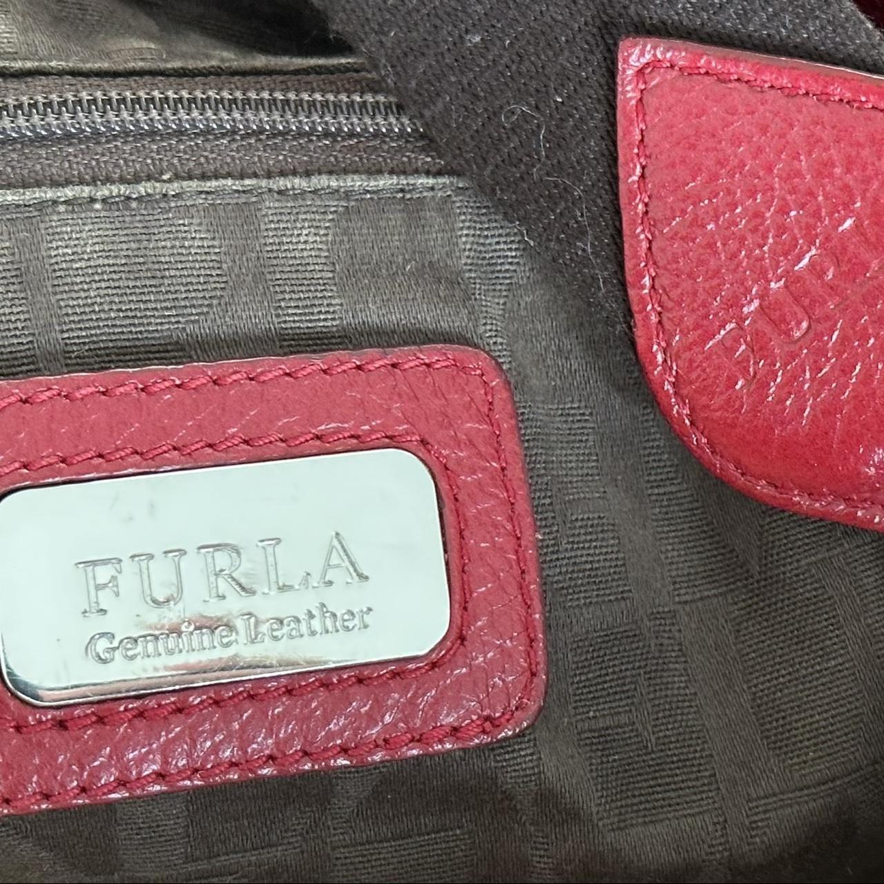 FURLA Red Leather Adjustable Cross-body/Shoulder... - Depop