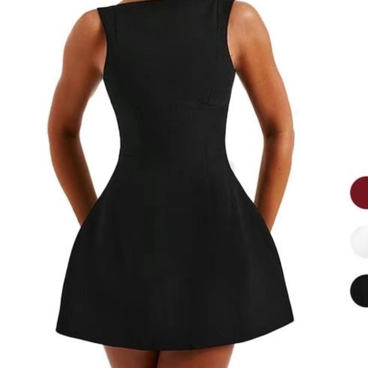 Black mini dress with scoop back #minidress - Depop