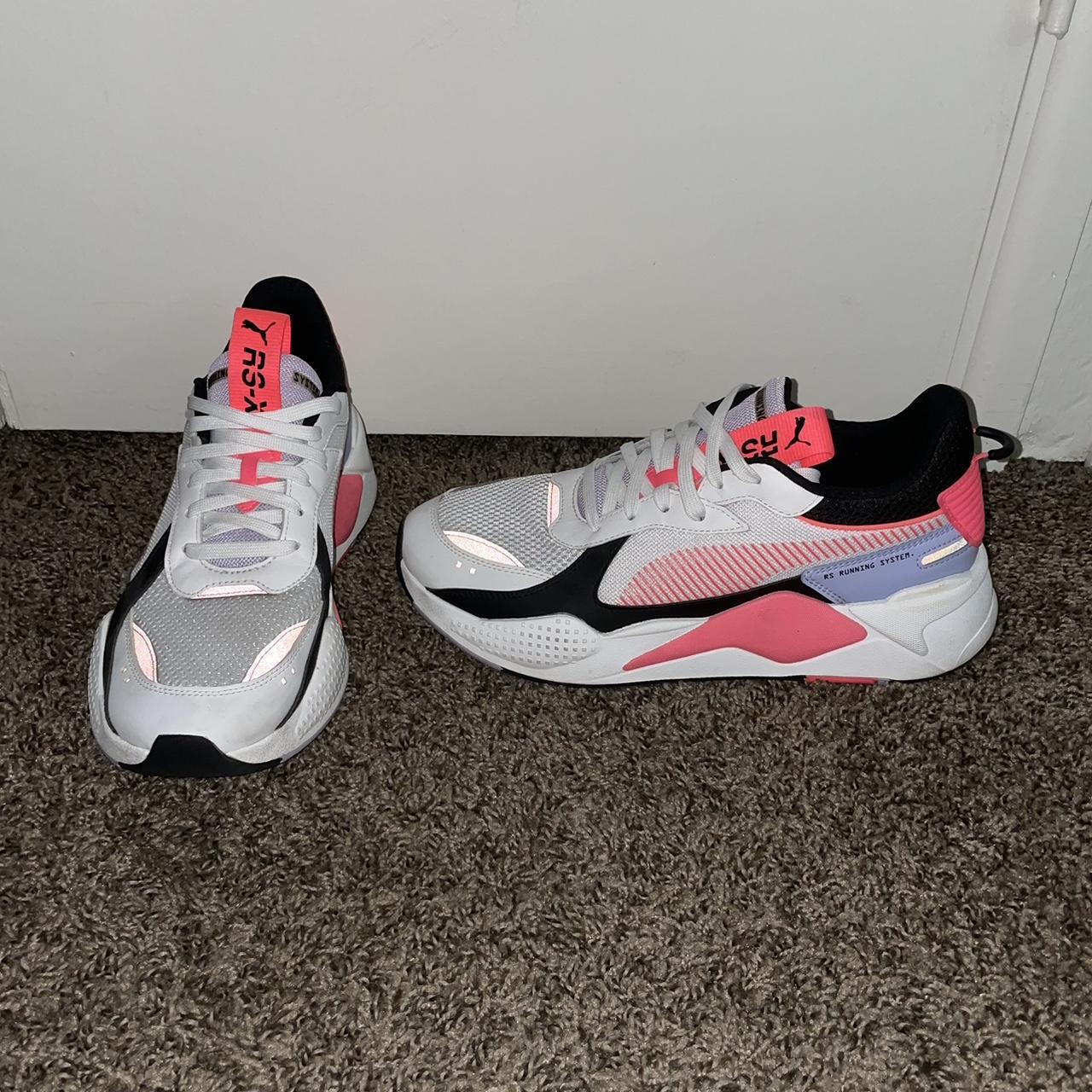 White & pink Puma RS-X sneakers, men’s size 11,... - Depop