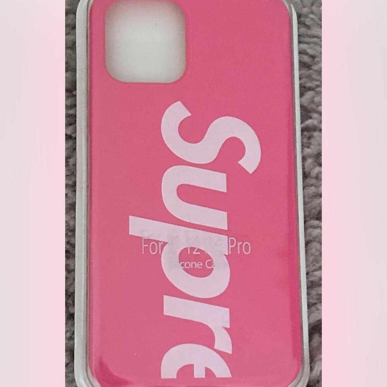 Supreme Pink iPhone 12/12 Pro Case - Depop