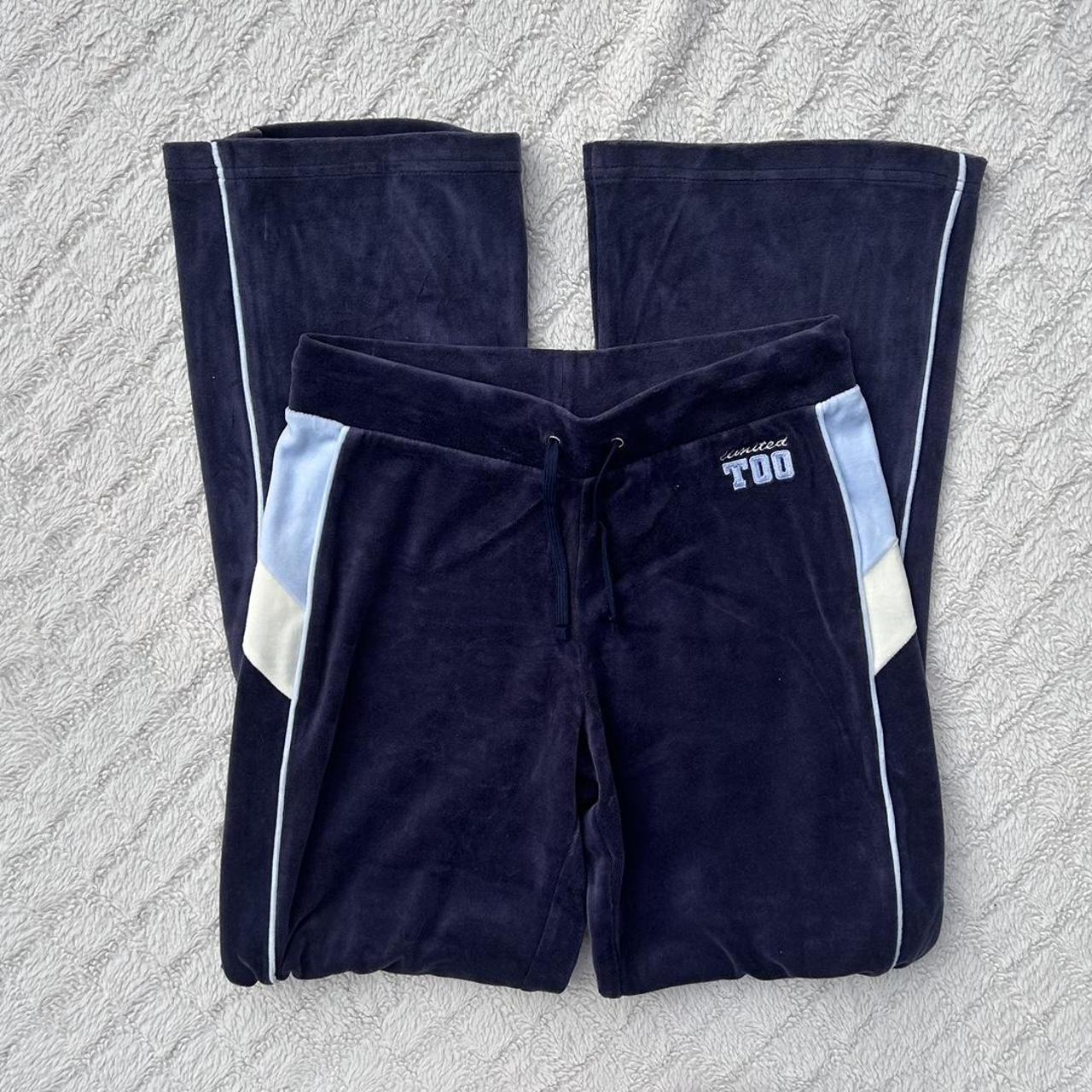 Vintage 00’s deadstock low rise velvet track pants... - Depop