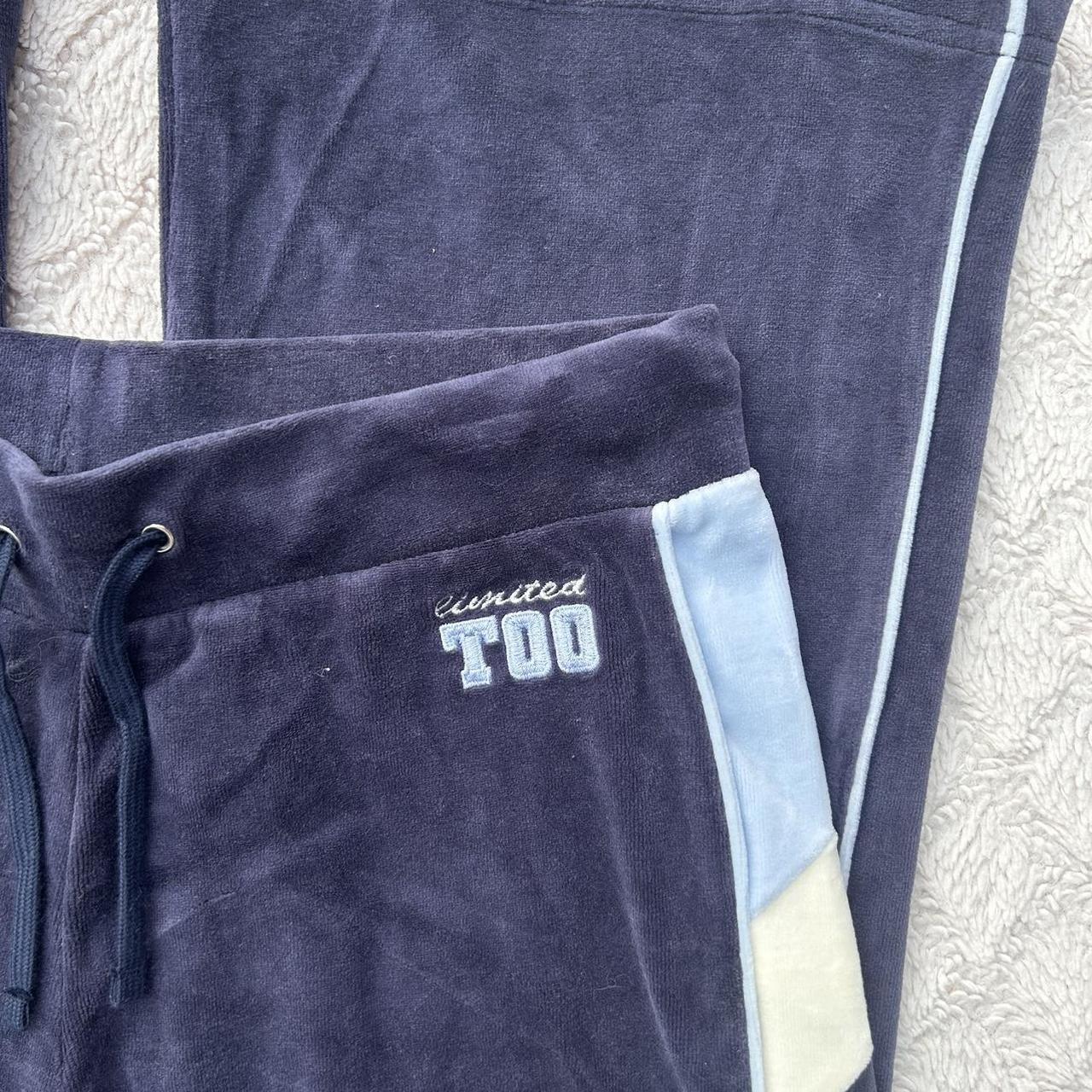 Vintage 00’s deadstock low rise velvet track pants... - Depop