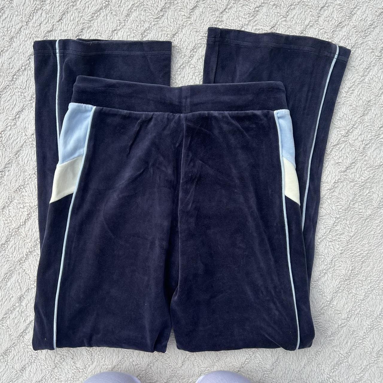 Vintage 00’s deadstock low rise velvet track pants... - Depop