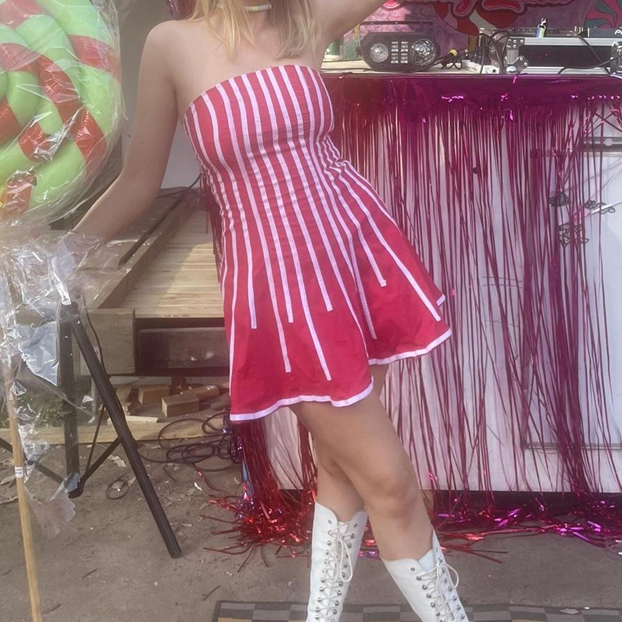 Cute as heck red n white striped dress Super cute... - Depop