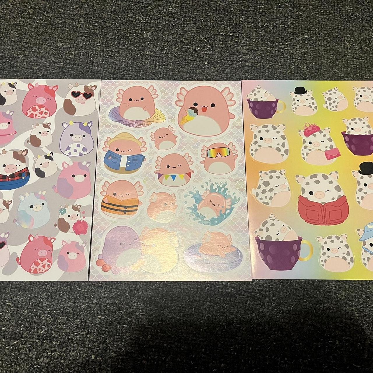 3 squishmallow sticker sheets #squishmallows #cow... - Depop