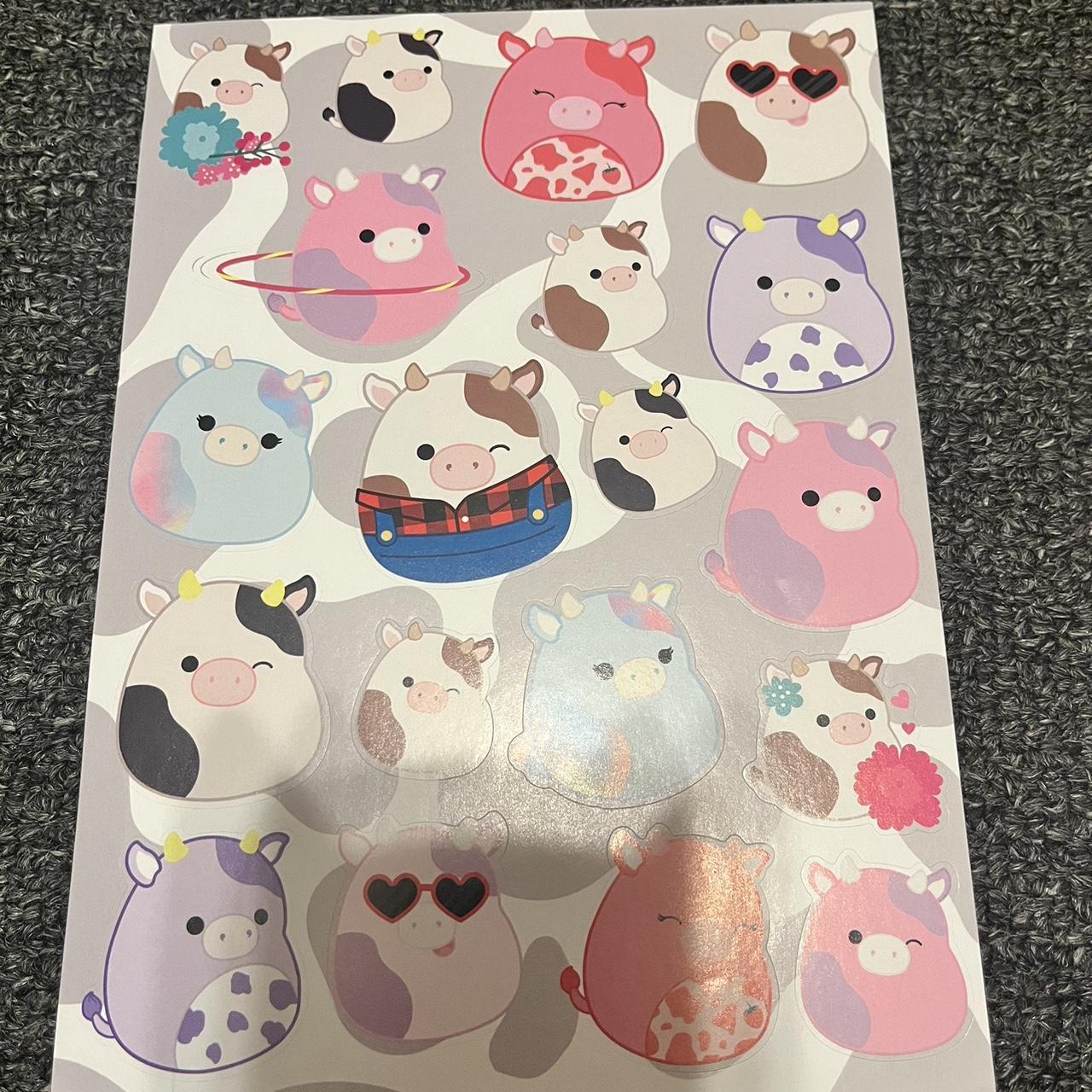 3 squishmallow sticker sheets #squishmallows #cow... - Depop