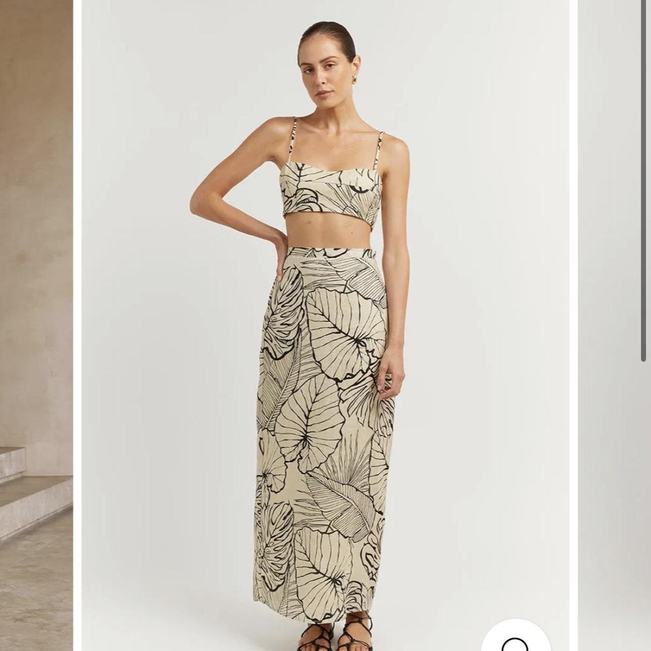 Dissh Malta black palm linen two piece set. Only... - Depop