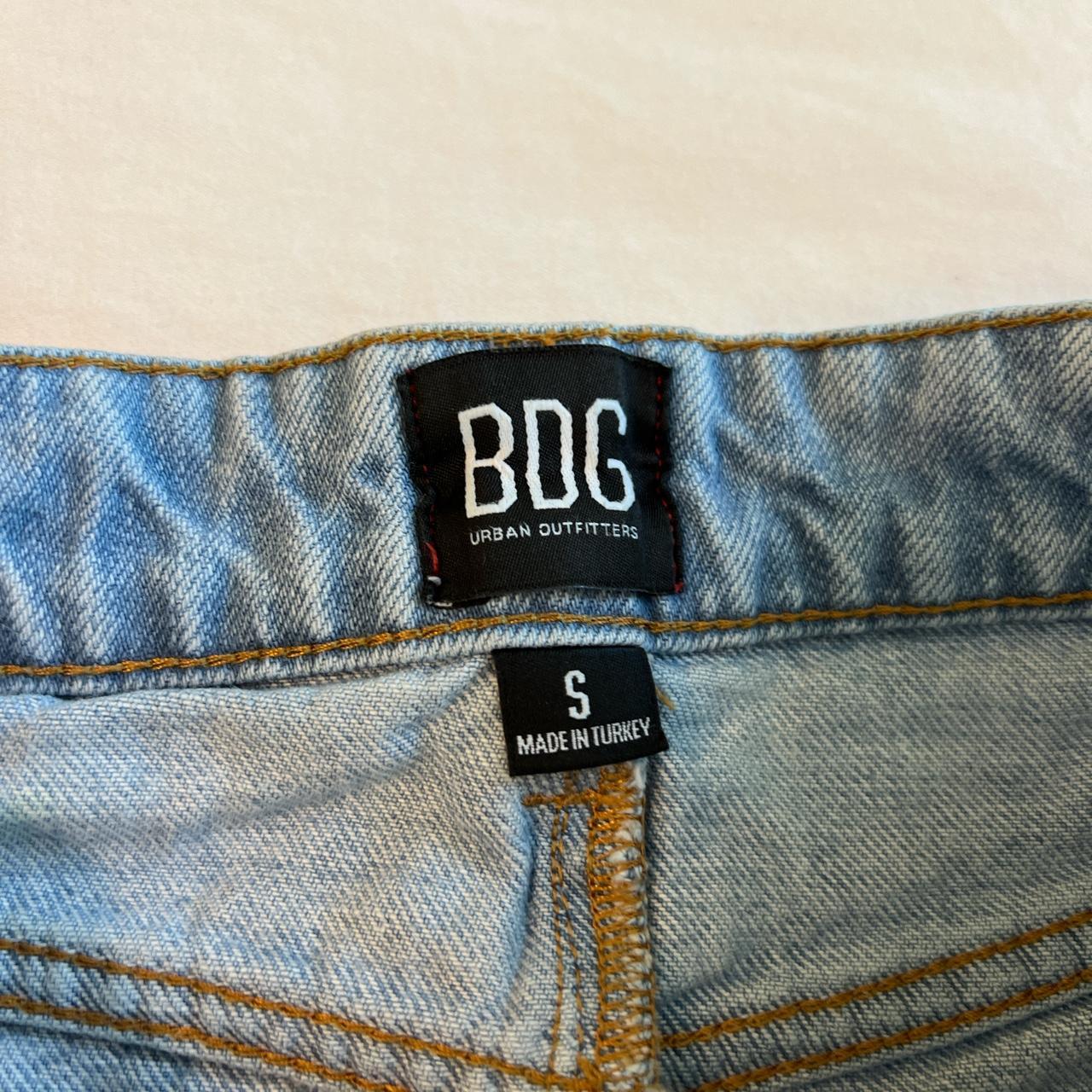 bdg light wash high waisted denim skirt size... - Depop