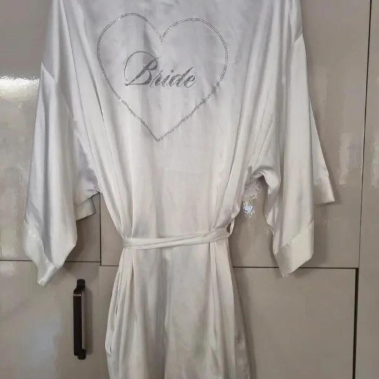 Victoria's Secret Womens white satin Glittery silver... - Depop