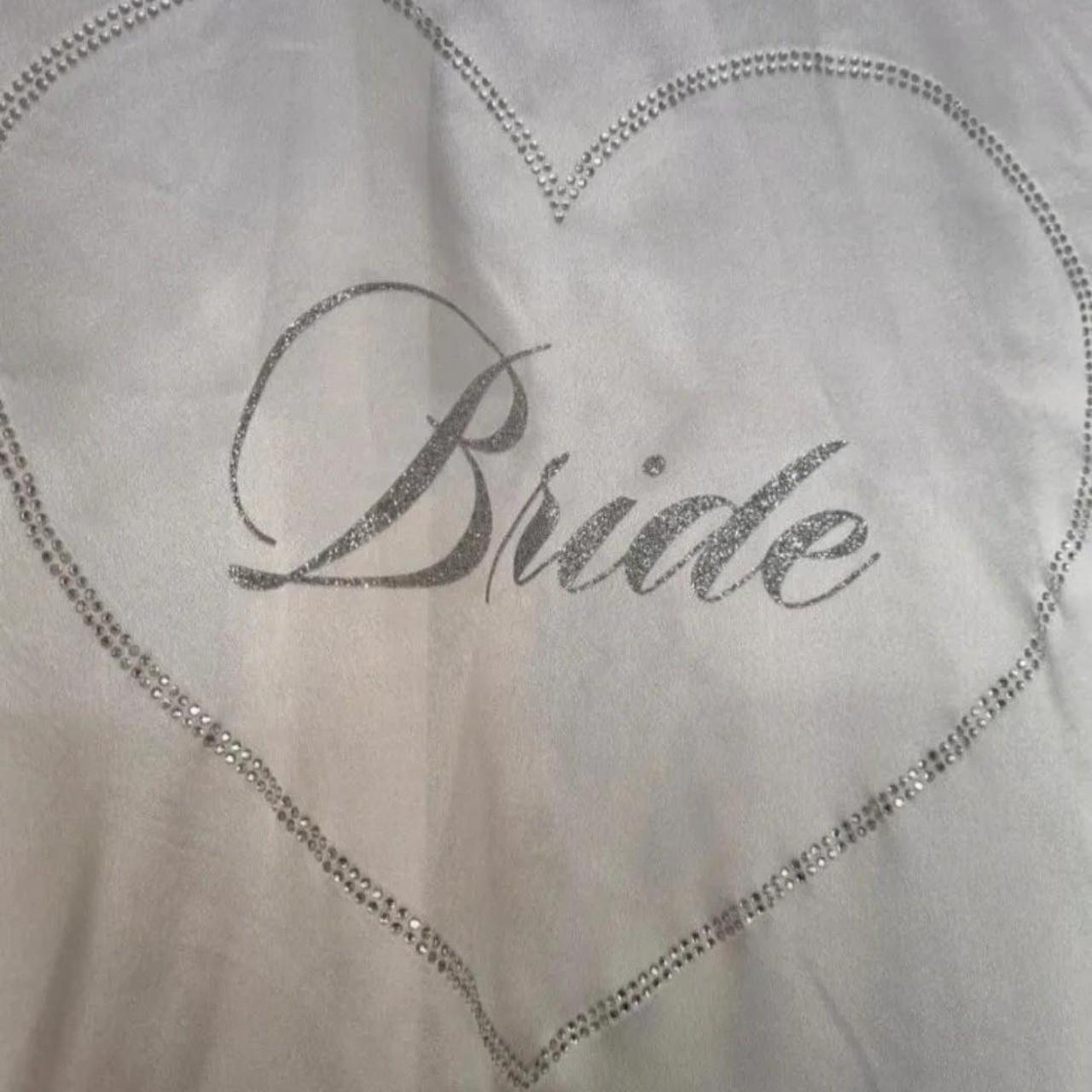 Victoria's Secret Womens white satin Glittery silver... - Depop