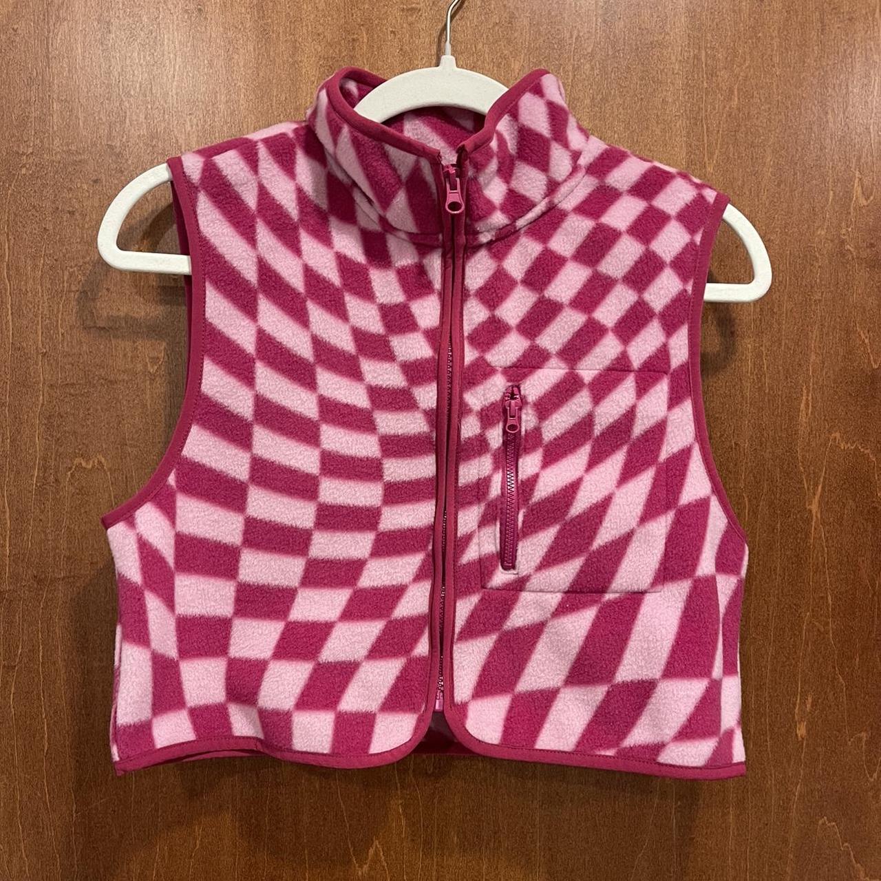 cropped pacsun fleece vest - Depop