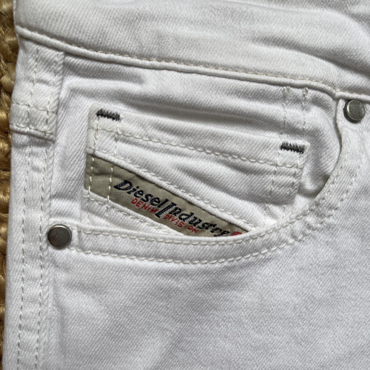 Women’s white Diesel low rise jeans Excellent... - Depop