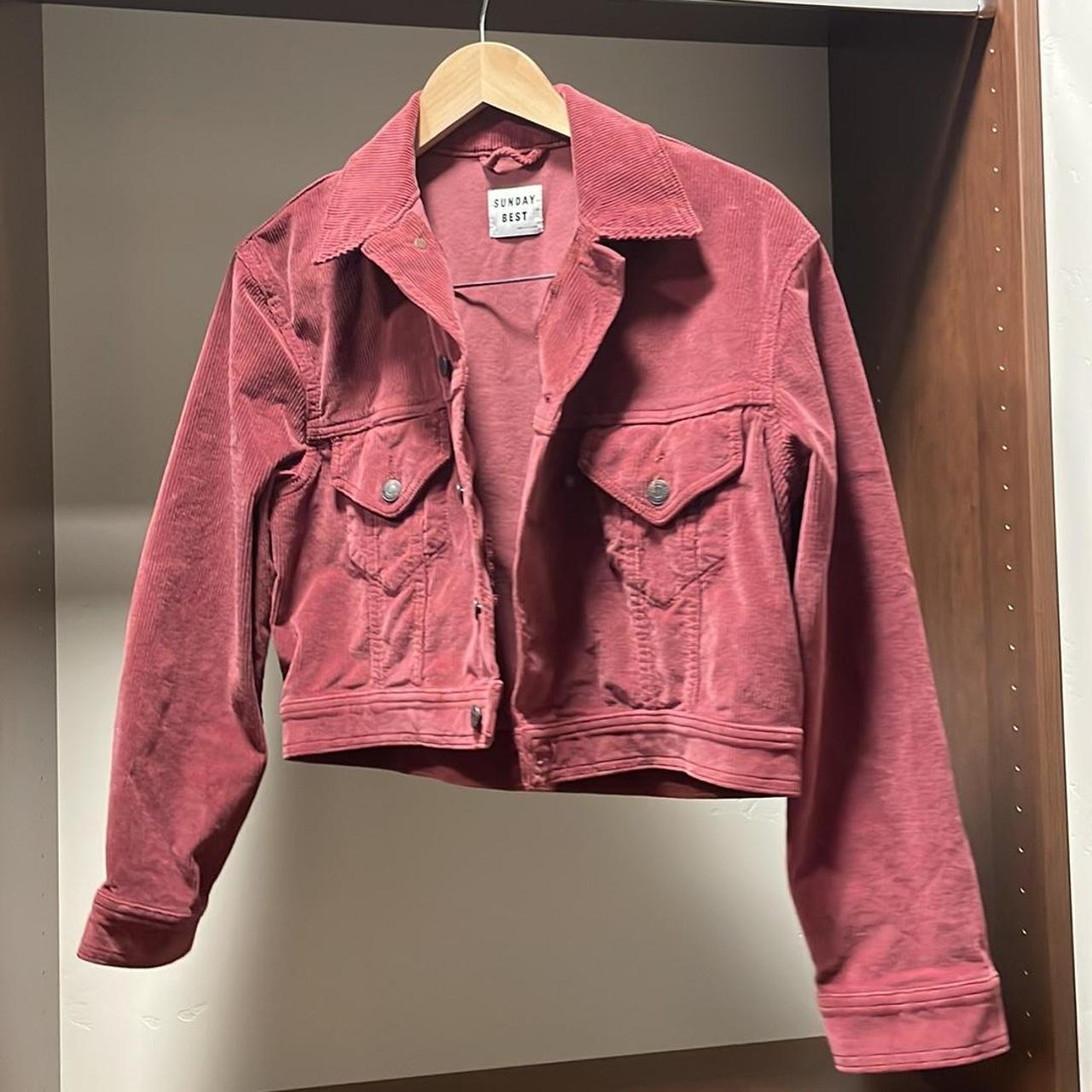 Aritzia Sunday Best Red Marla Corduroy Jacket Brand... - Depop