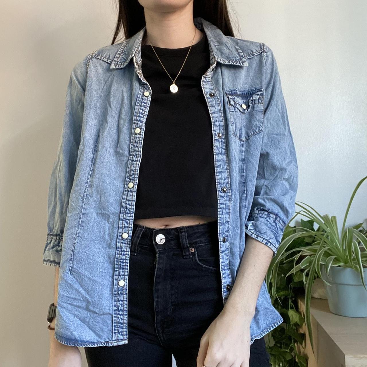 Soul Cal Women's Blue and Navy Shirt | Depop